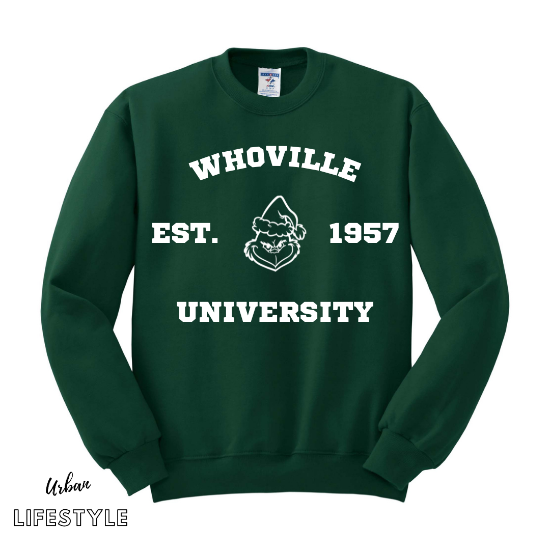 Forest Green Whoville U Crewneck Urban Lifestyle By Derek Jensen forest-green-whoville-u-crewneck-urban-lifestyle-by-derek-jensen